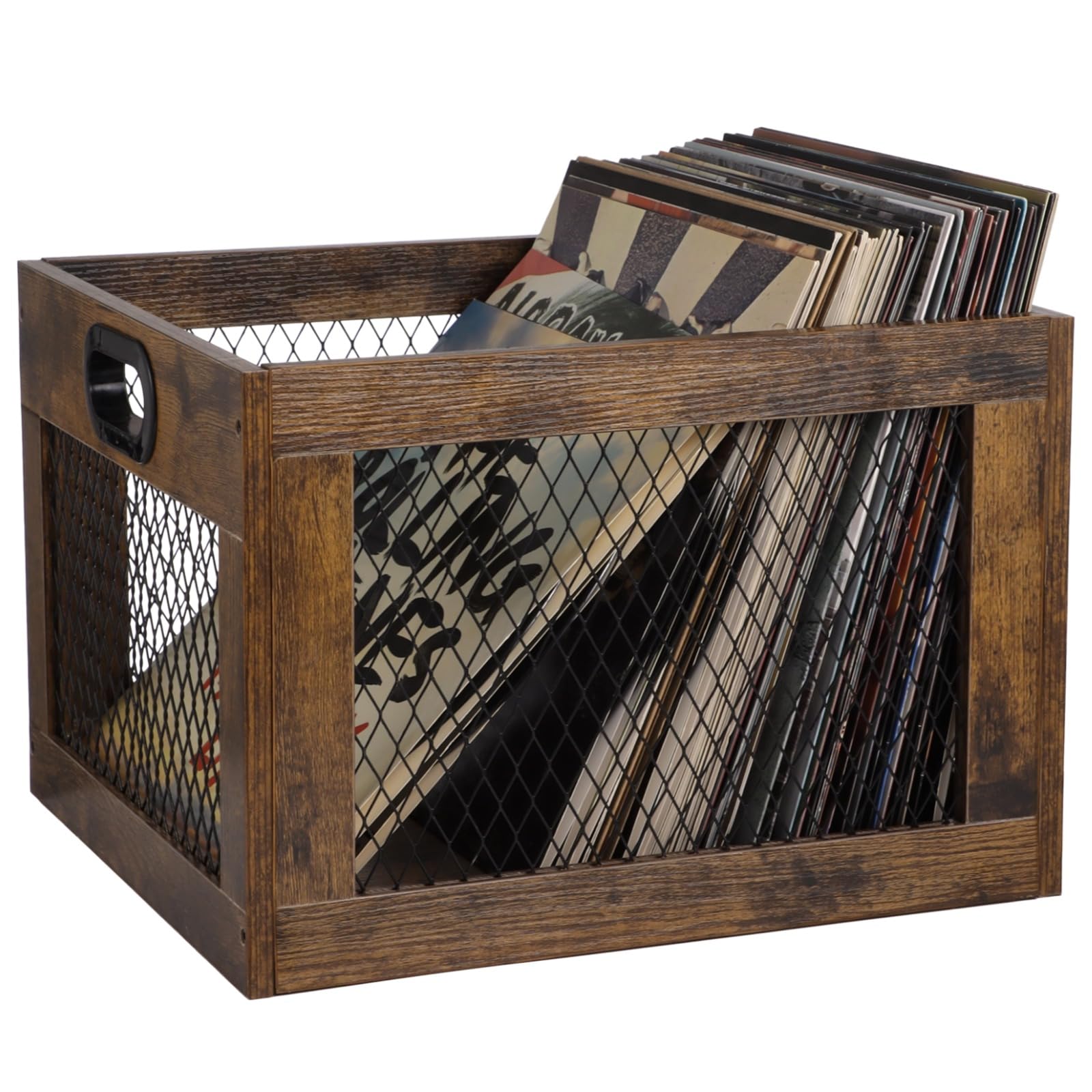 Amazon.com : yeesport Vinyl Record Storage Crate, 15.1 x 13.5 x 10.4 ...