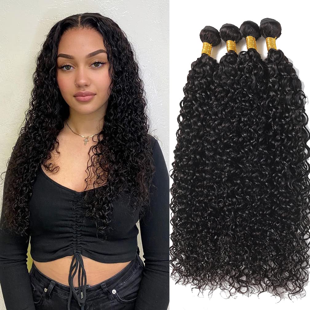 Amazon.com : Water Wave Bundles Brazilian Water Wave Human Hair 4 Bundles Ocean Wave Bundles for ...