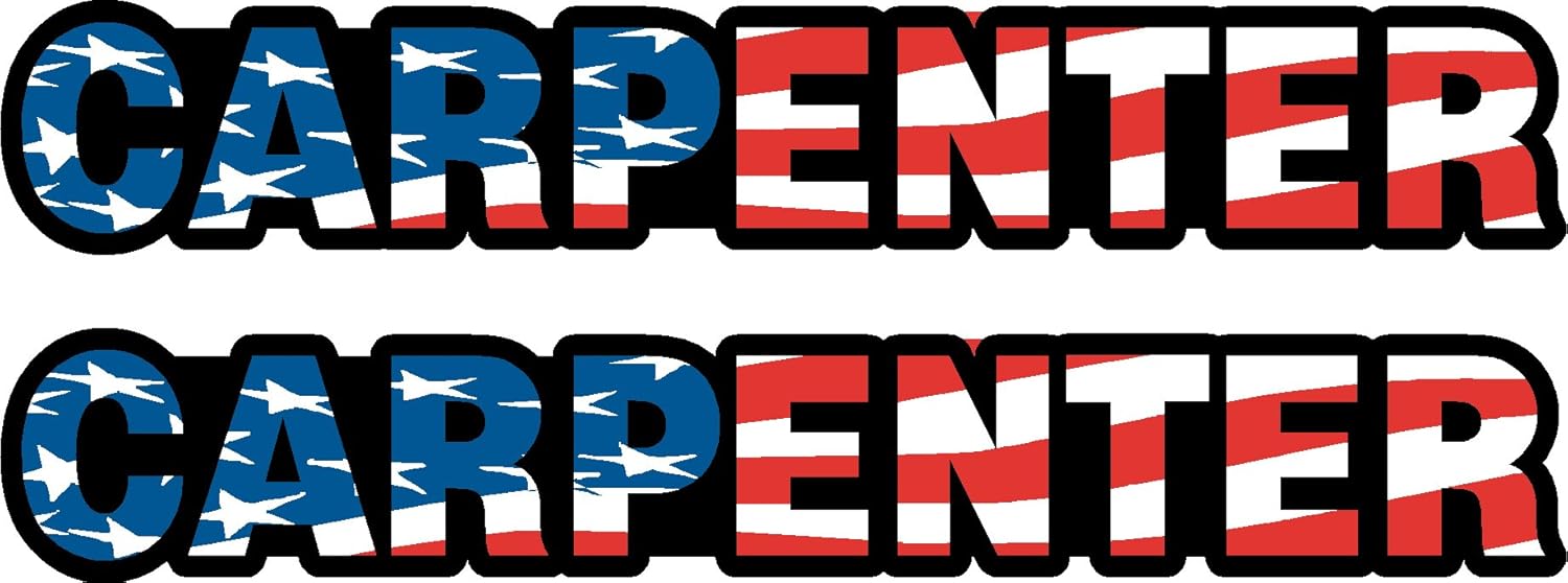 Amazon.com: Carpenter,(2-Pack) US Flag, I Make Decals®, Patriot ...