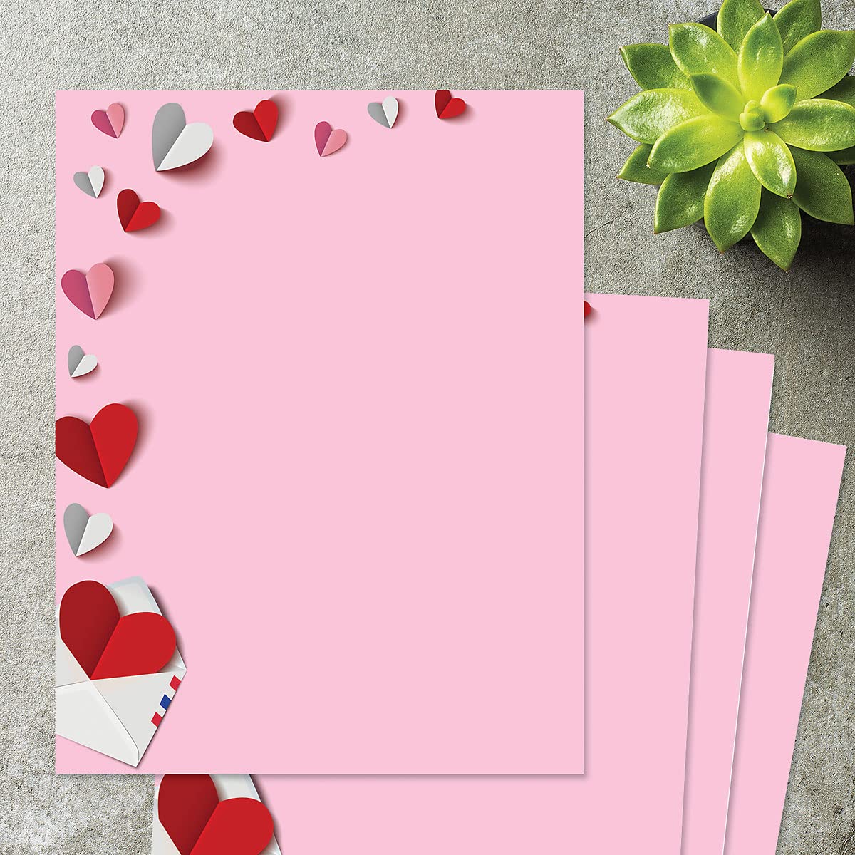 Valentine Stationery Paper Love Notepad For Children With Watercolor