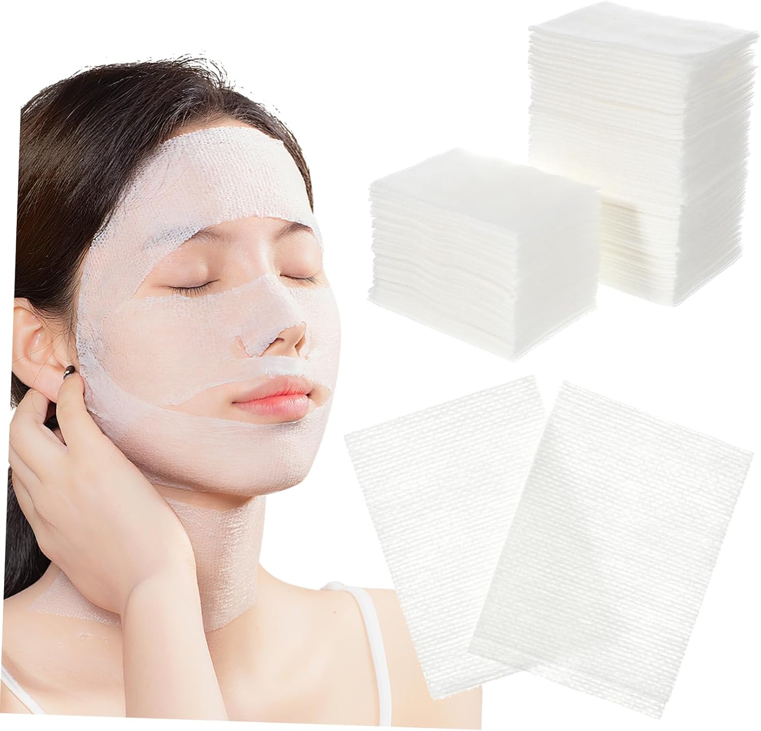 Amazon.com: WOONEKY 2 Packs Wet Compress Cotton Face Cleansing Pads ...