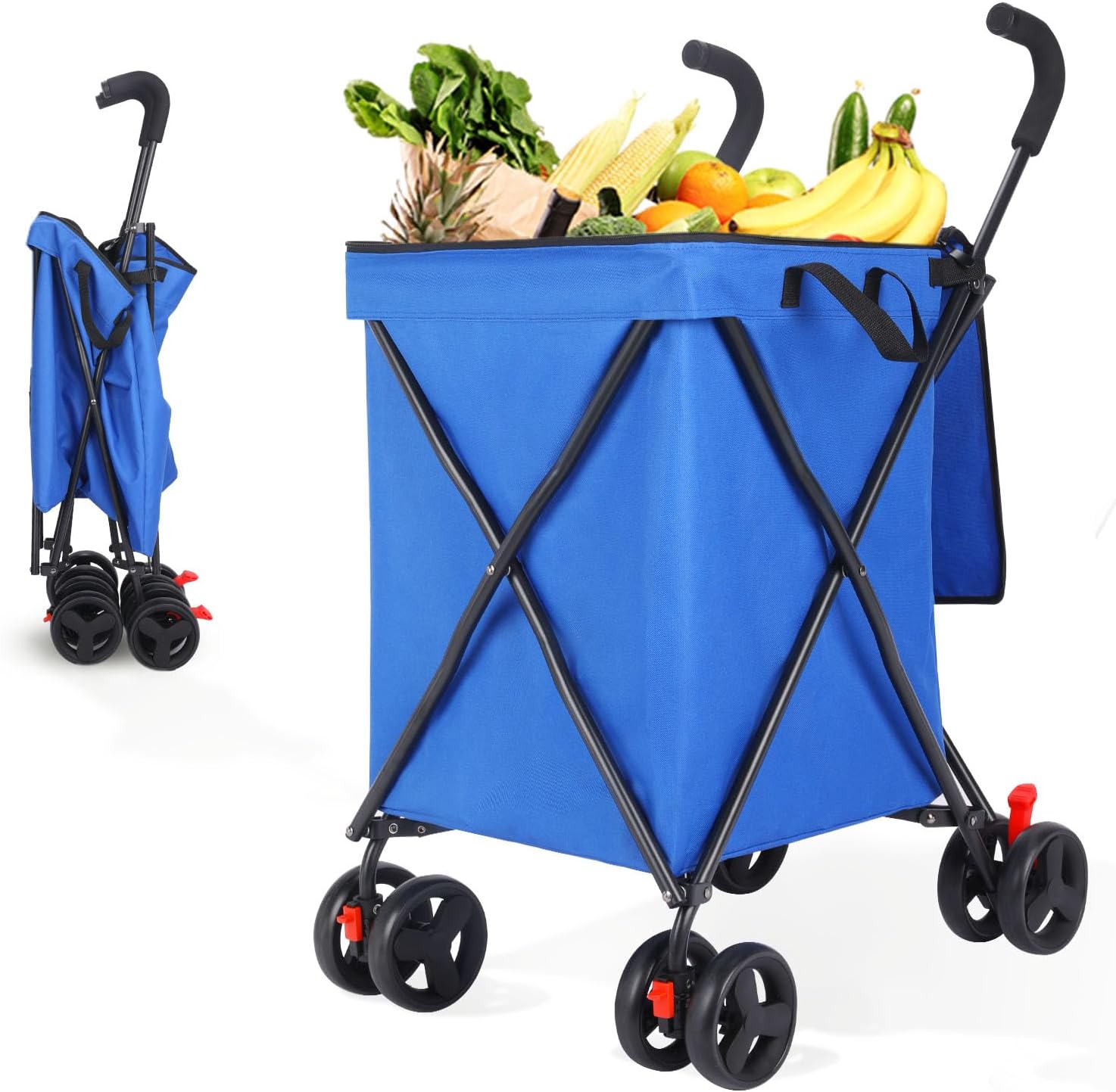 Amazon.com: 27 Gal/180 LBS Capacity Shopping Cart, Upgrade Huge Grocery ...
