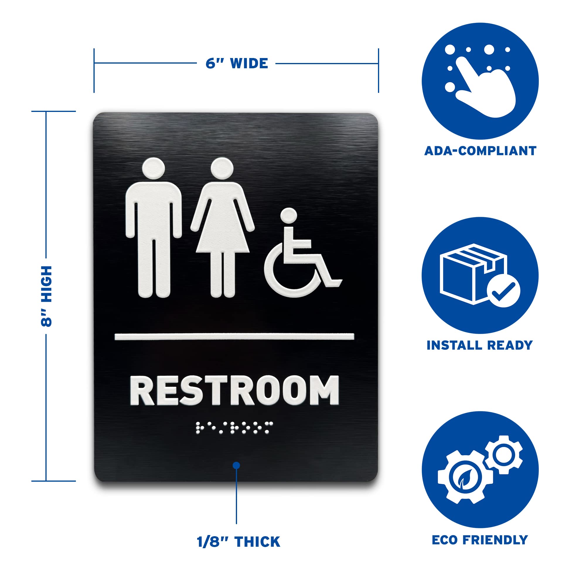 Ada Compliant Bathroom Signs ADA Accessible Women's Restroom 6" X