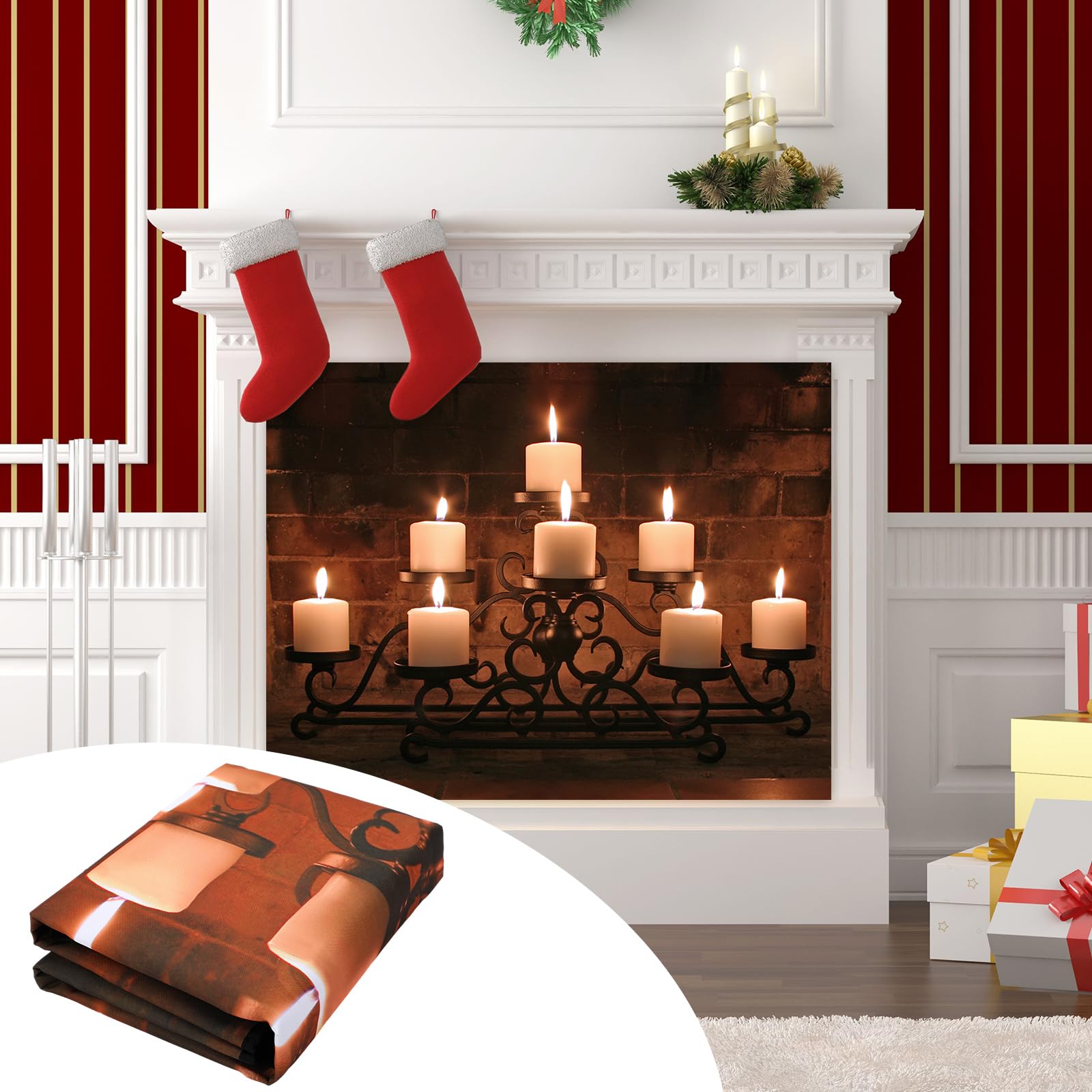 Amazon.com: Reallnaive Magnetic Fireplace Cover for Stops Heat Loss 38 ...