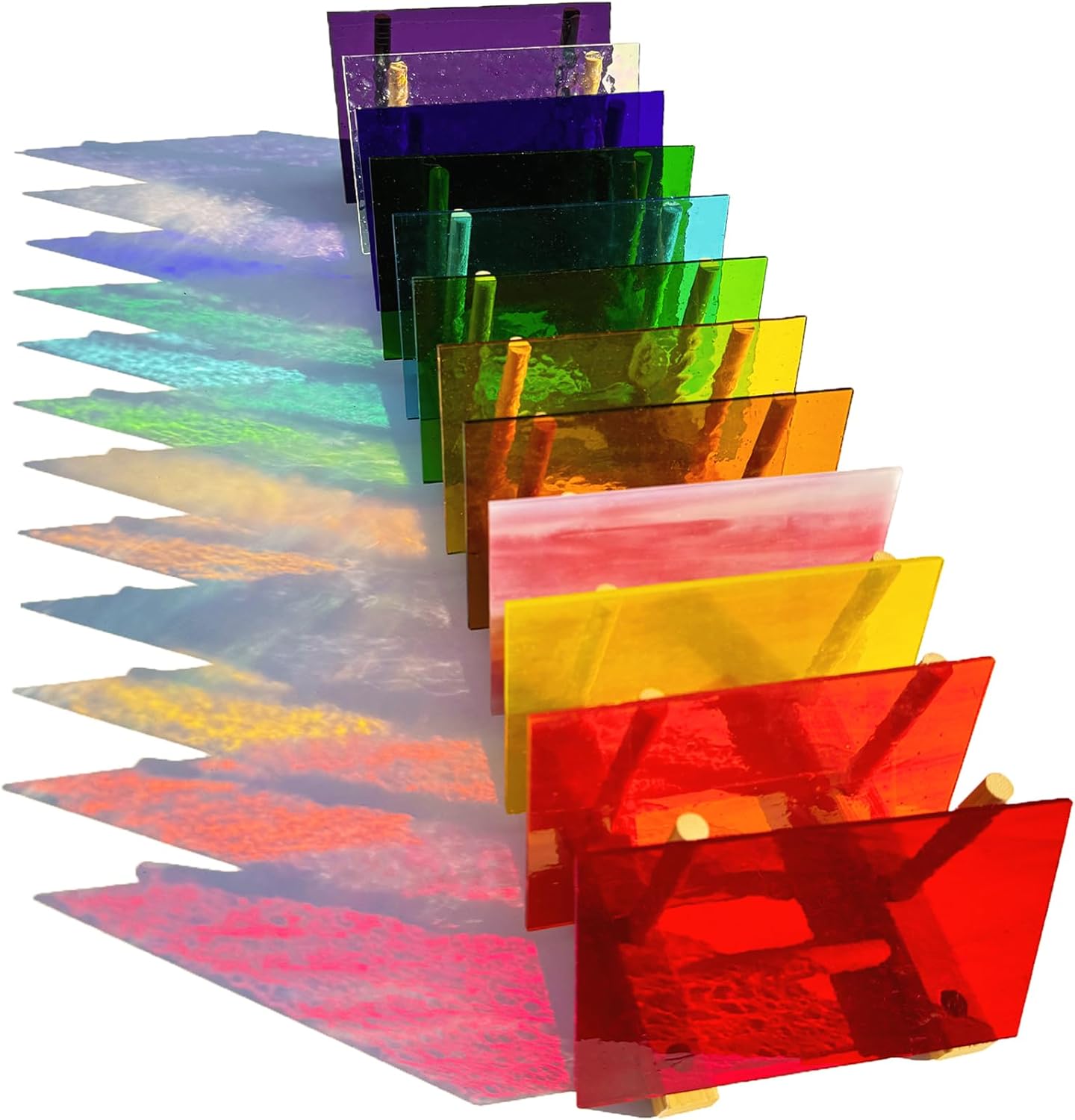 ILLUCKAI 12 Sheets Rainbow Transparent Stained Glass Sheet, 4 x 6 inch ...