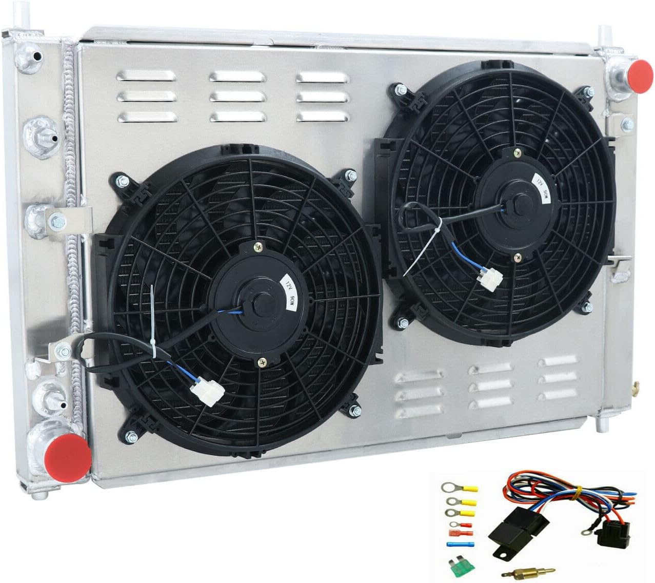 Amazon.com: 4 Row 62mm Core Aluminum Radiator Fans Combo for 1997-2004 ...