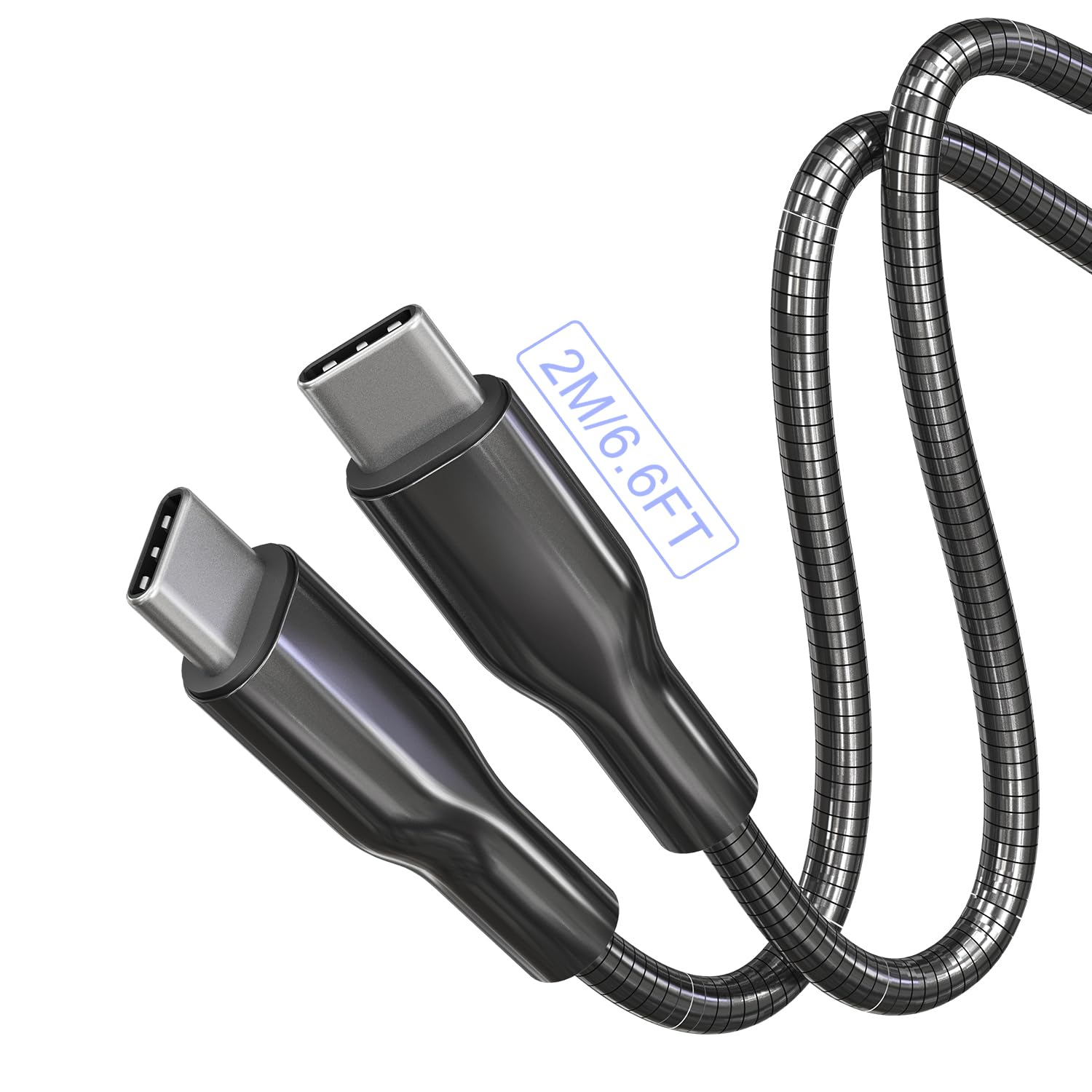 Amazon.com: Metal Braided USB-C to USB-C Cable 6.6ft, 60W PD Fast ...