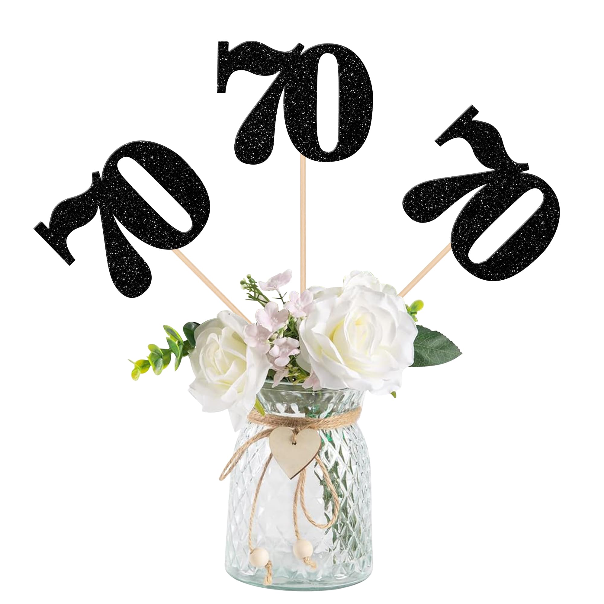 Amazon.com: 12 PCS Happy 70th Birthday Centerpiece Sticks Double Sided ...