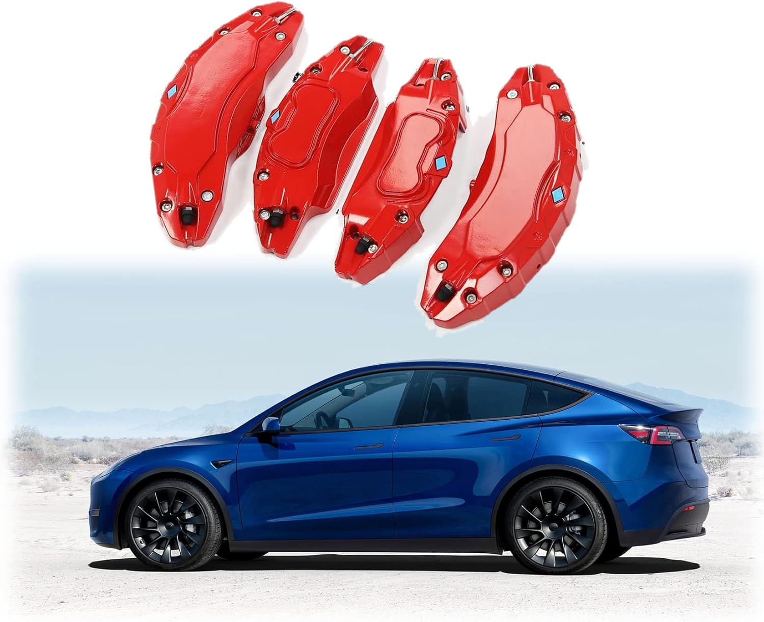 Amazon.com: iCBL Model Y Brake Caliper Cover for Tesla Model Y in RED ...