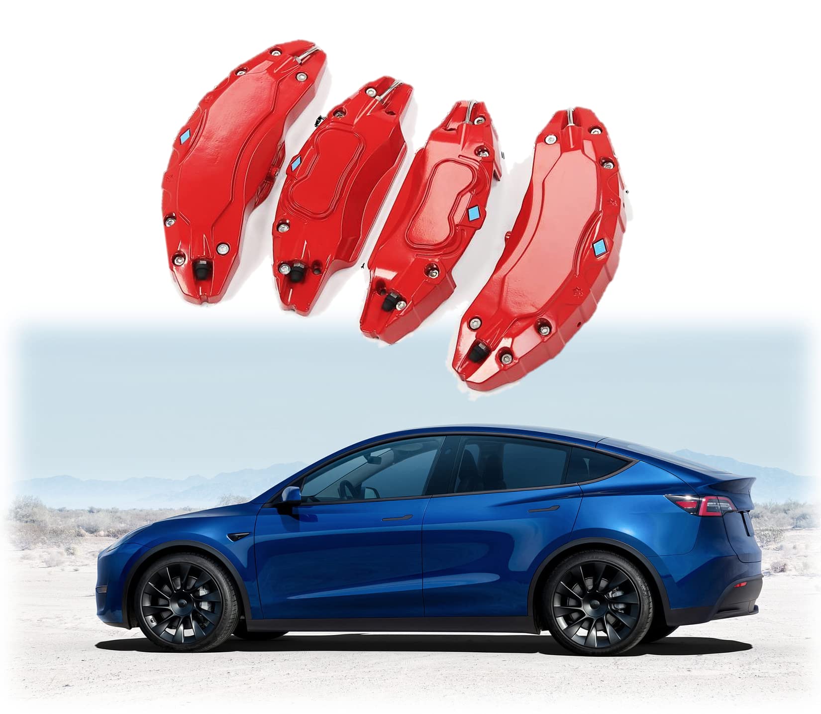 Amazon.com: iCBL Model Y Brake Caliper Cover for Tesla Model Y in RED ...
