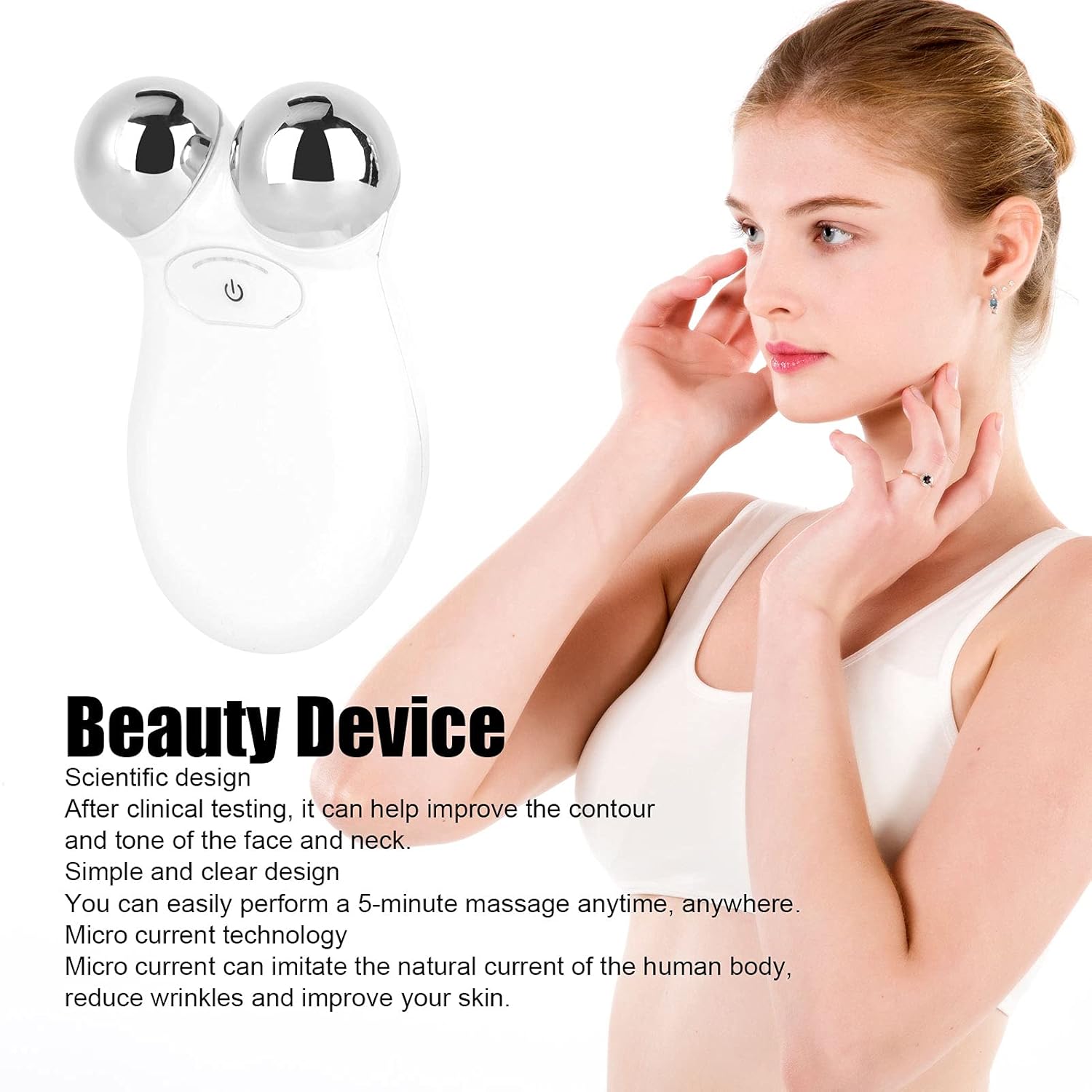 Facial Massager Handheld,Micro‑Current Beauty Device Mini USB Charging ...