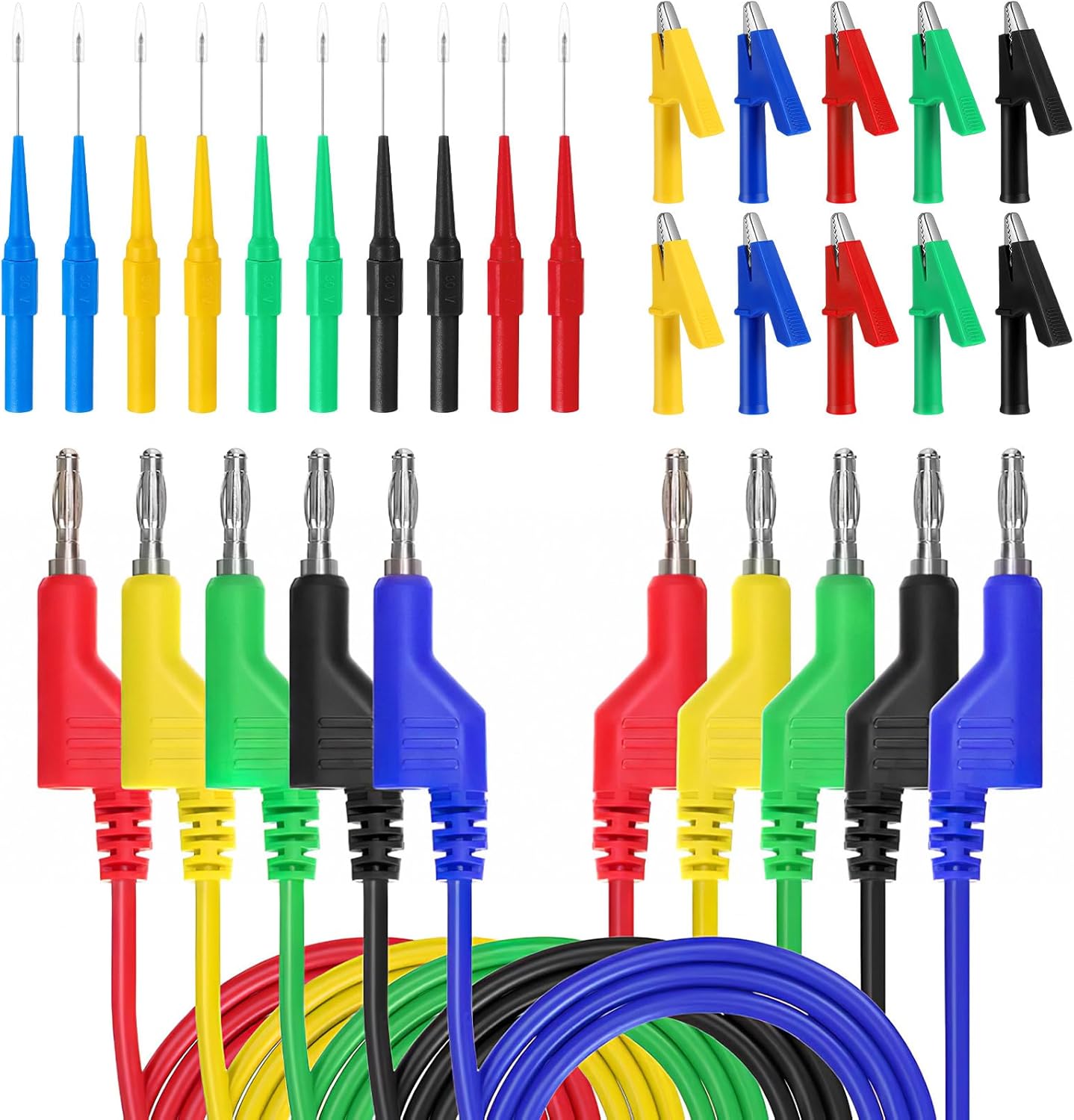 TEHAUX Banana Plug Test Leads Kit, Multimeter Test Lead Stackable ...