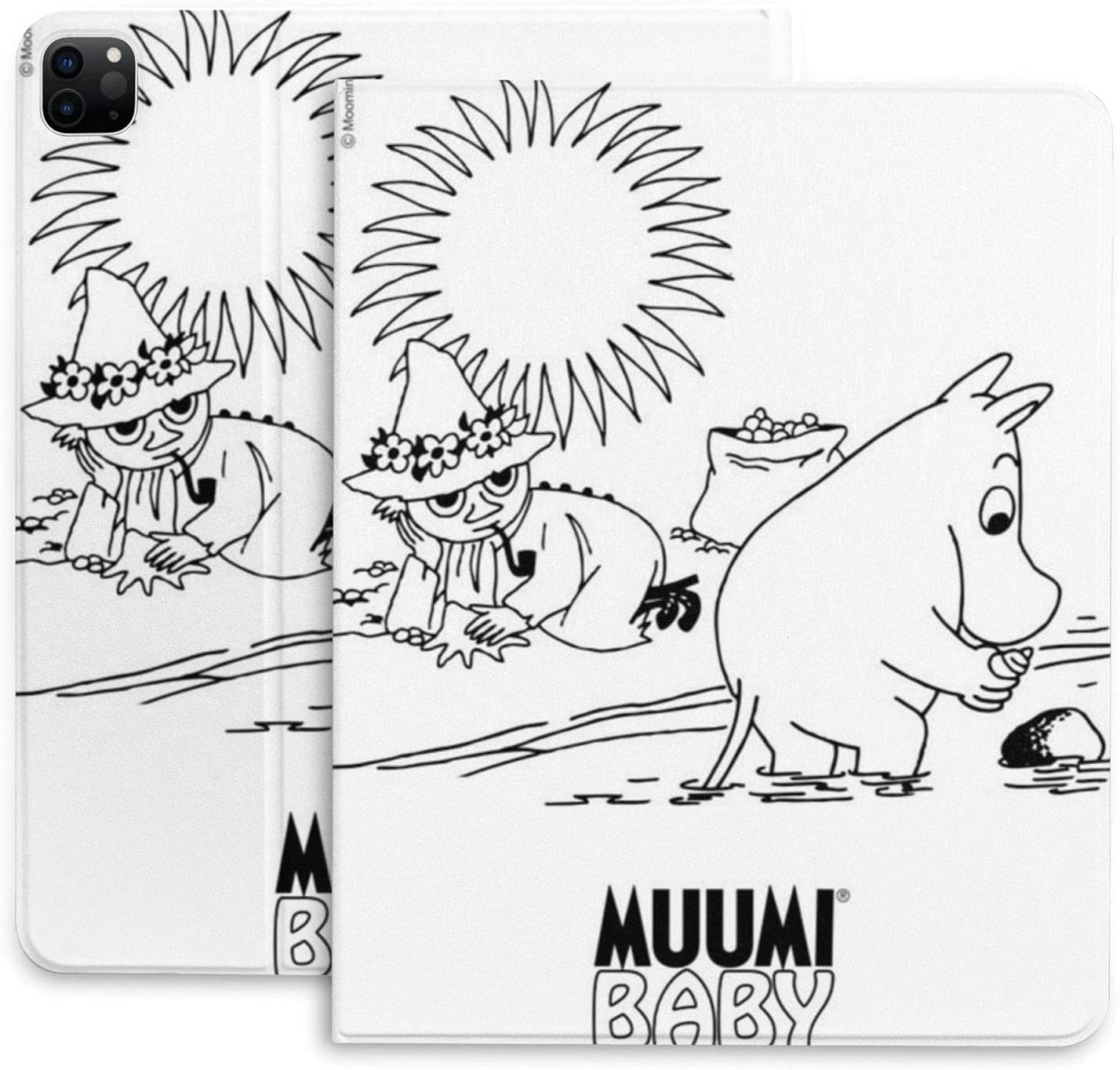 Amazon.co.jp: Moomin ムーミン Ipad 2020 Pro ペン収納 ペンホルダー付き スタンド機能付き 三つ折り 手帳型 ...