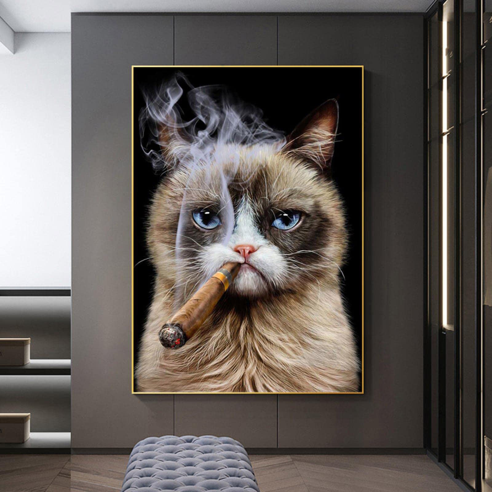 Pintura De Gato De Smoking