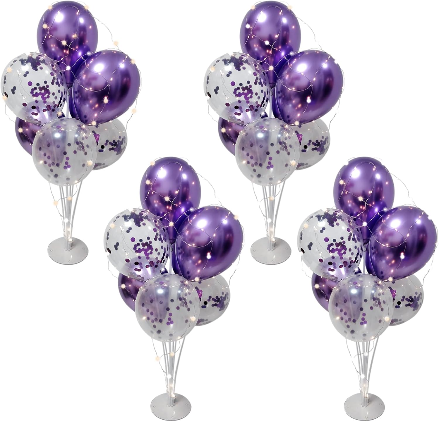 Amazon.com: MYZSBRDM 4Sets Purple Balloons Stand,Purple Balloons Stands ...