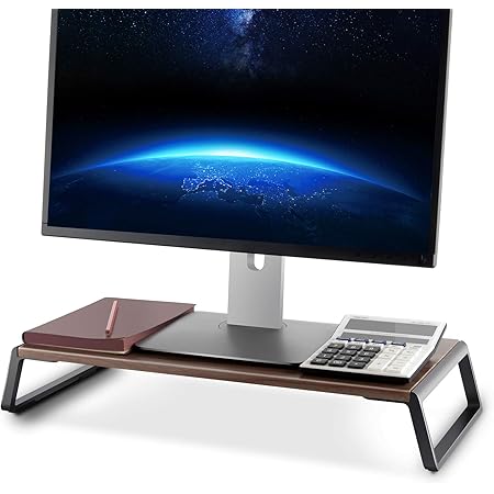 Amazon.com: Amazon Basics Wood Monitor Stand, Computer Riser, Walnut ...