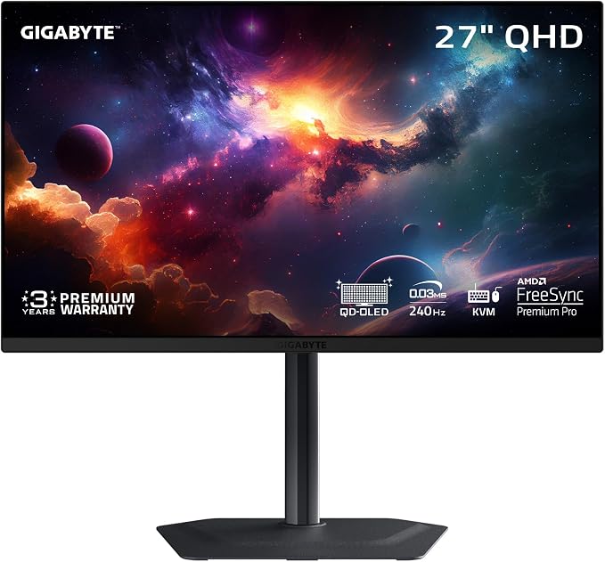 Amazon.com: GIGABYTE - MO27Q2-27" QD-OLED Gaming Monitor - QHD ...