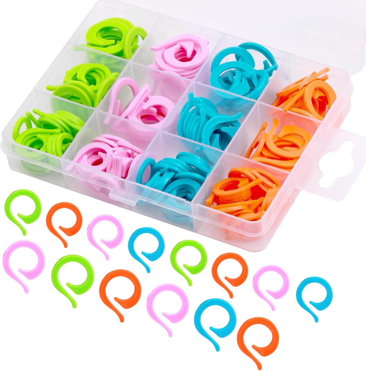 Amazon.com: LUNARM Stitch Markers for Crocheting with Plastic Box, 80 ...