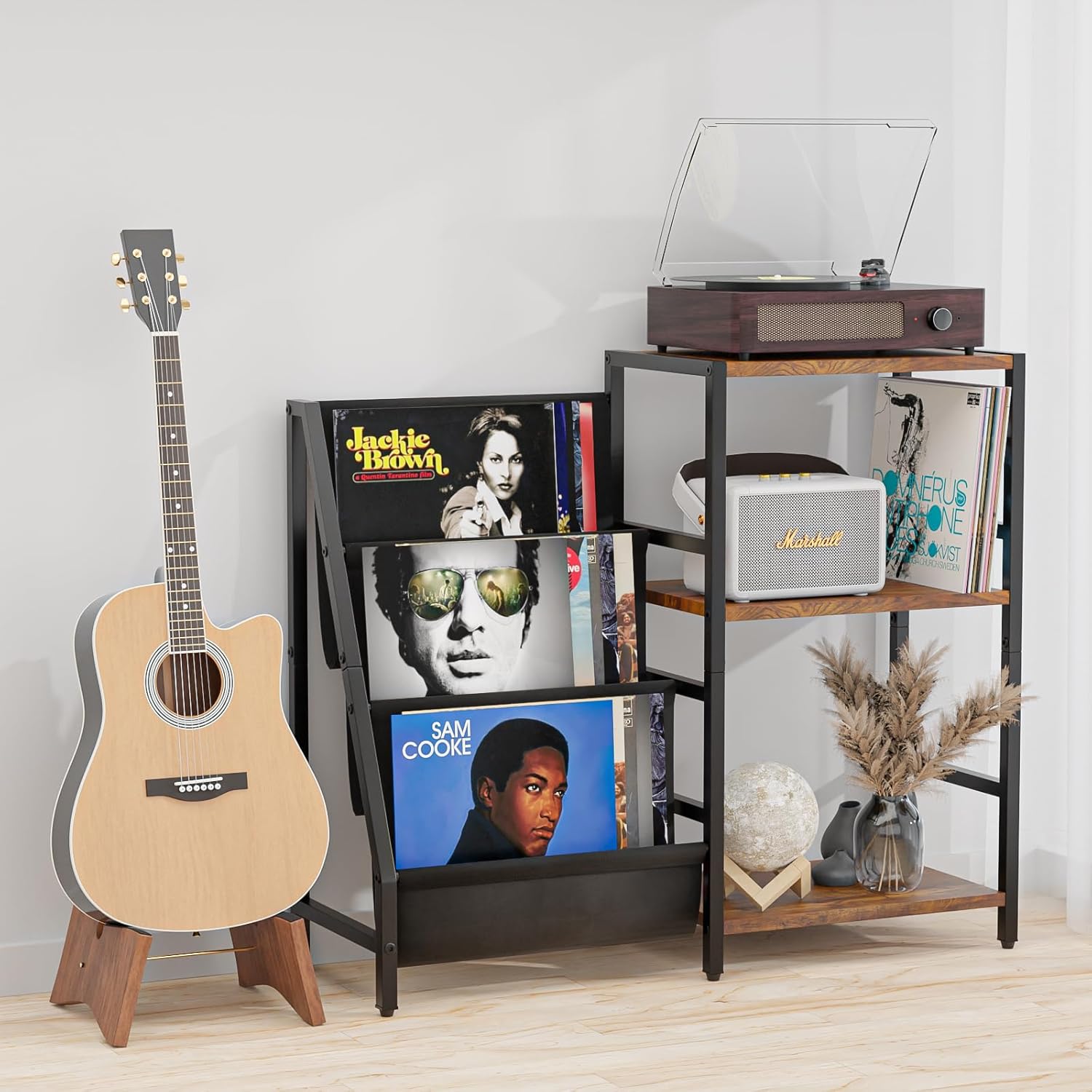 Amazon.com: Decare Record Player Stand 3-Tier, Record Player Stand with ...