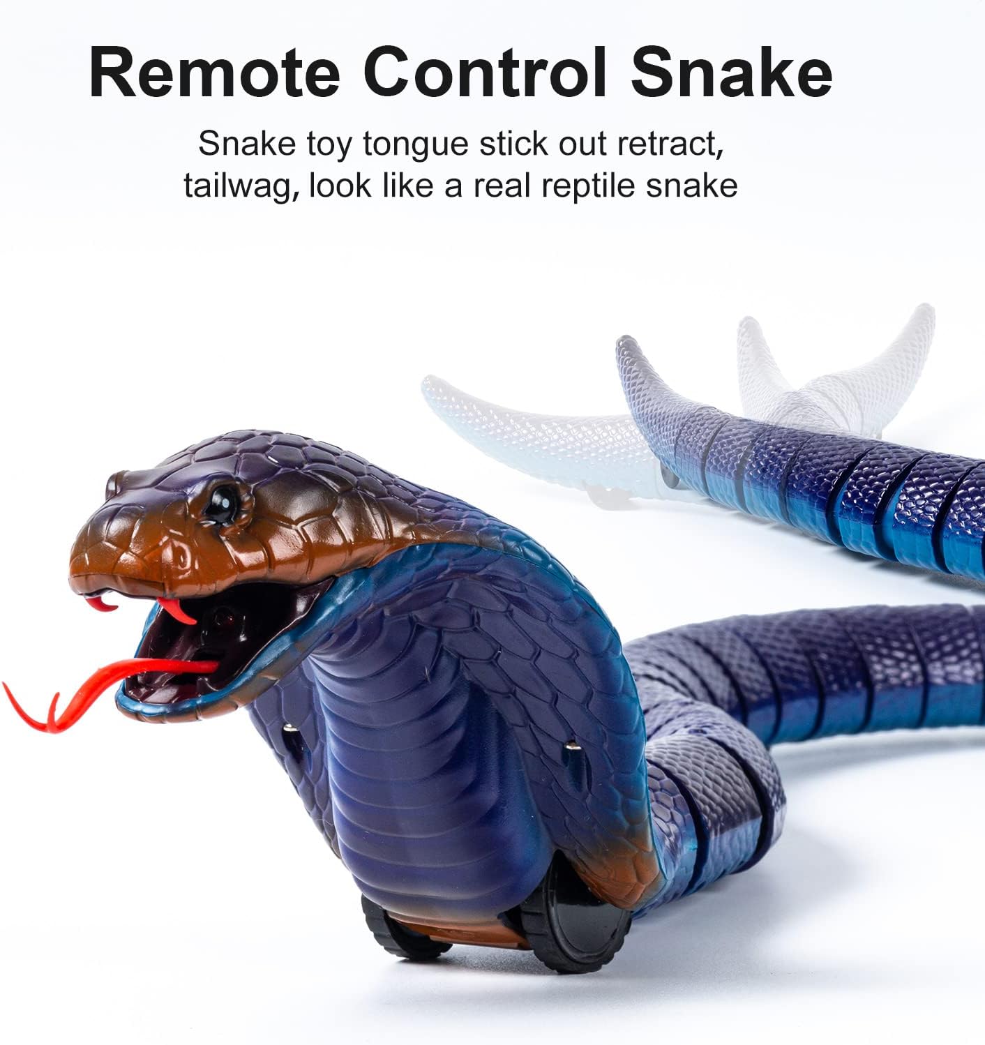 AMCHSURI Serpientes de control remoto realista Rc Snake Broank azul ...