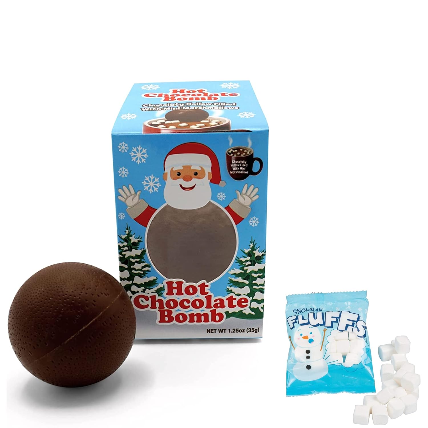 Amazon.com: Hot Chocolate Bomb 1 Pack, With 1 Mini Marshmallow Packet ...