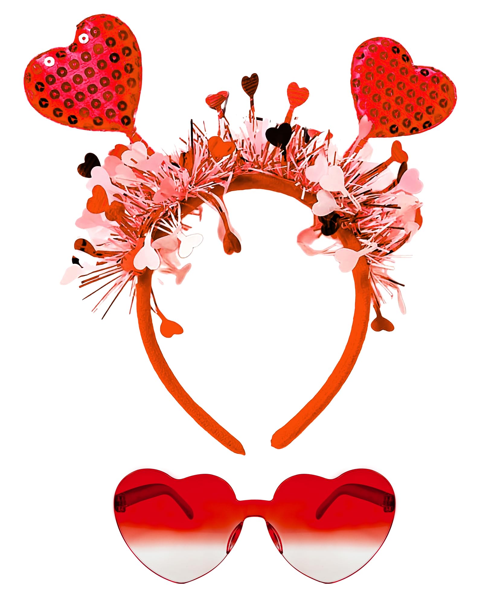 Amazon.com: Valentines Heart Headband and Heart Sunglasses Holiday ...