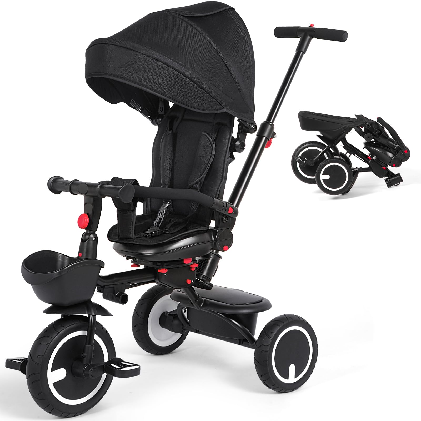 Amazon.com: 8 In 1 Tricycle for Toddlers 7 Months to 5 Years, Folding ...