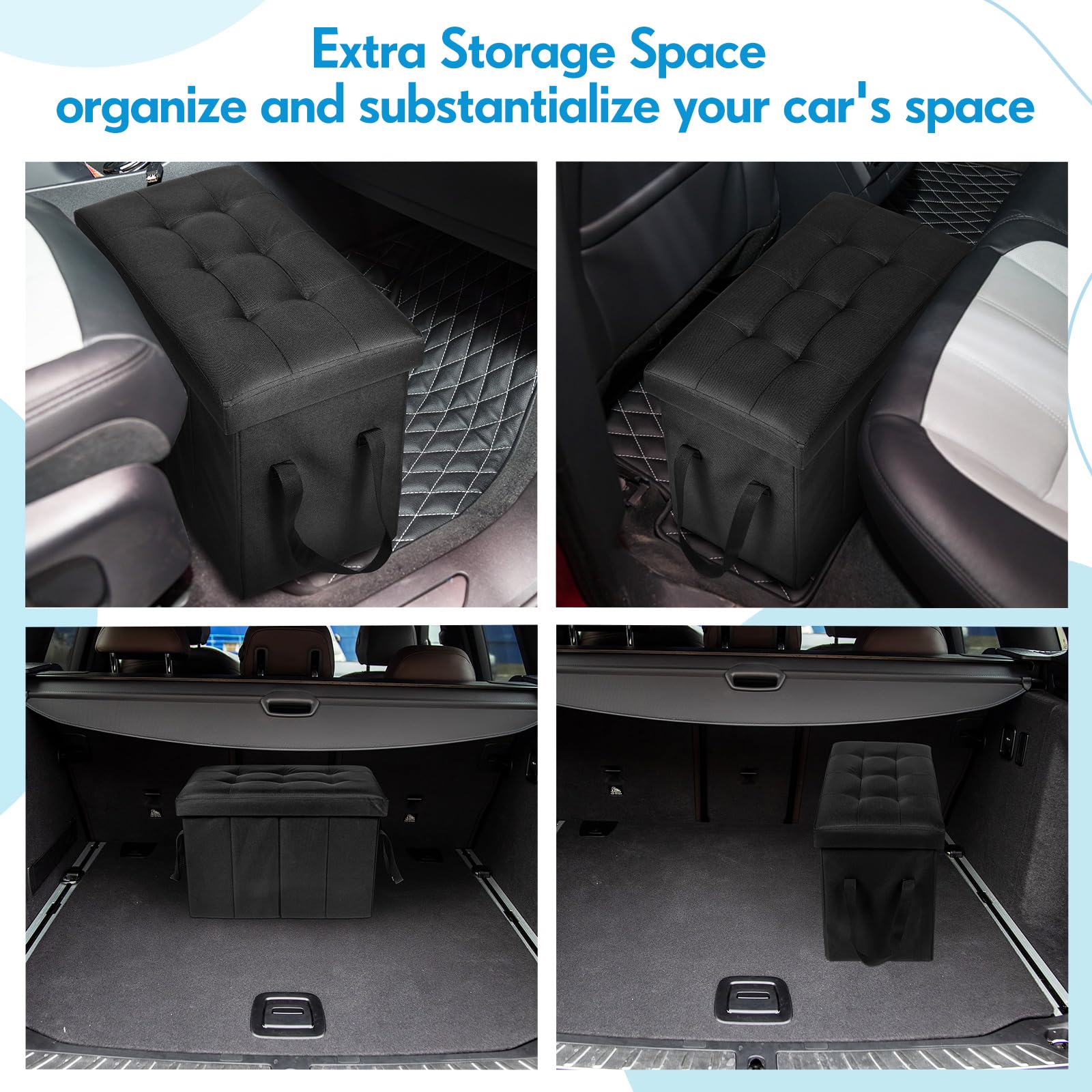 2 Pack Car Back Seat Extender for Dogs up to 300lbs Car Seat Gap Filler ...