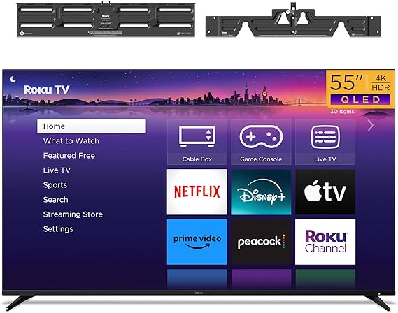 Amazon.com: Roku Smart TV - 55-Inch Pro Series QLED RokuTV & TV Wall ...