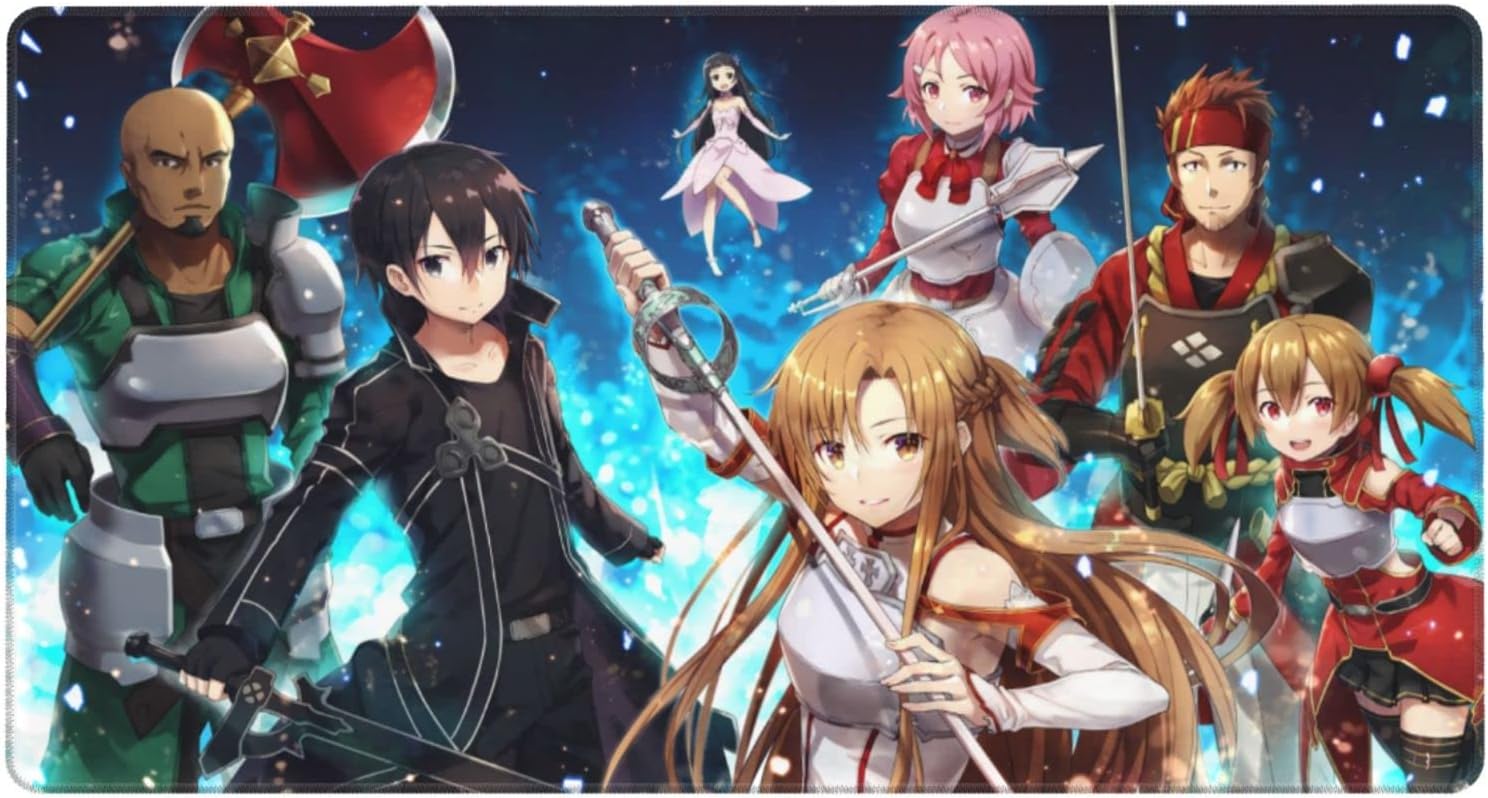 Amazon.com: Sword Art Online Kirito and Asuna SAO Mouse Pad 16x29.5in ...