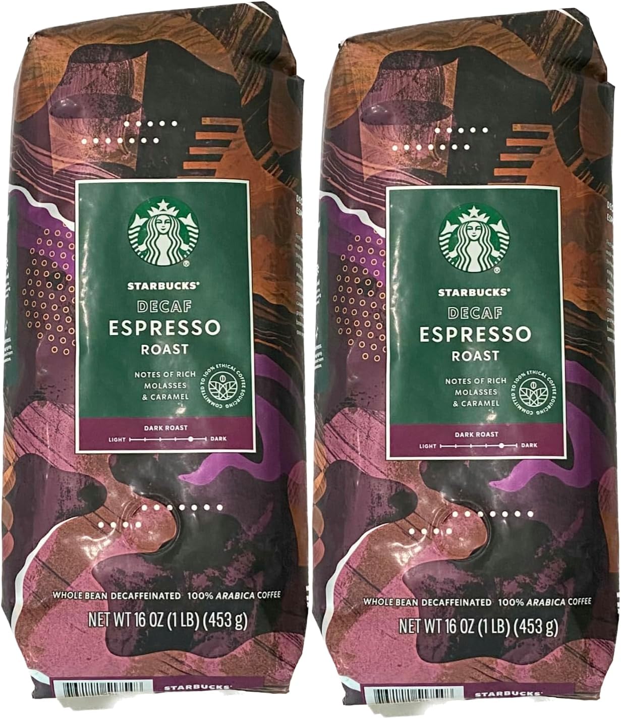 Amazon.com : Starbucks Decaf Whole Bean Coffee, Espresso, Dark Roast ...