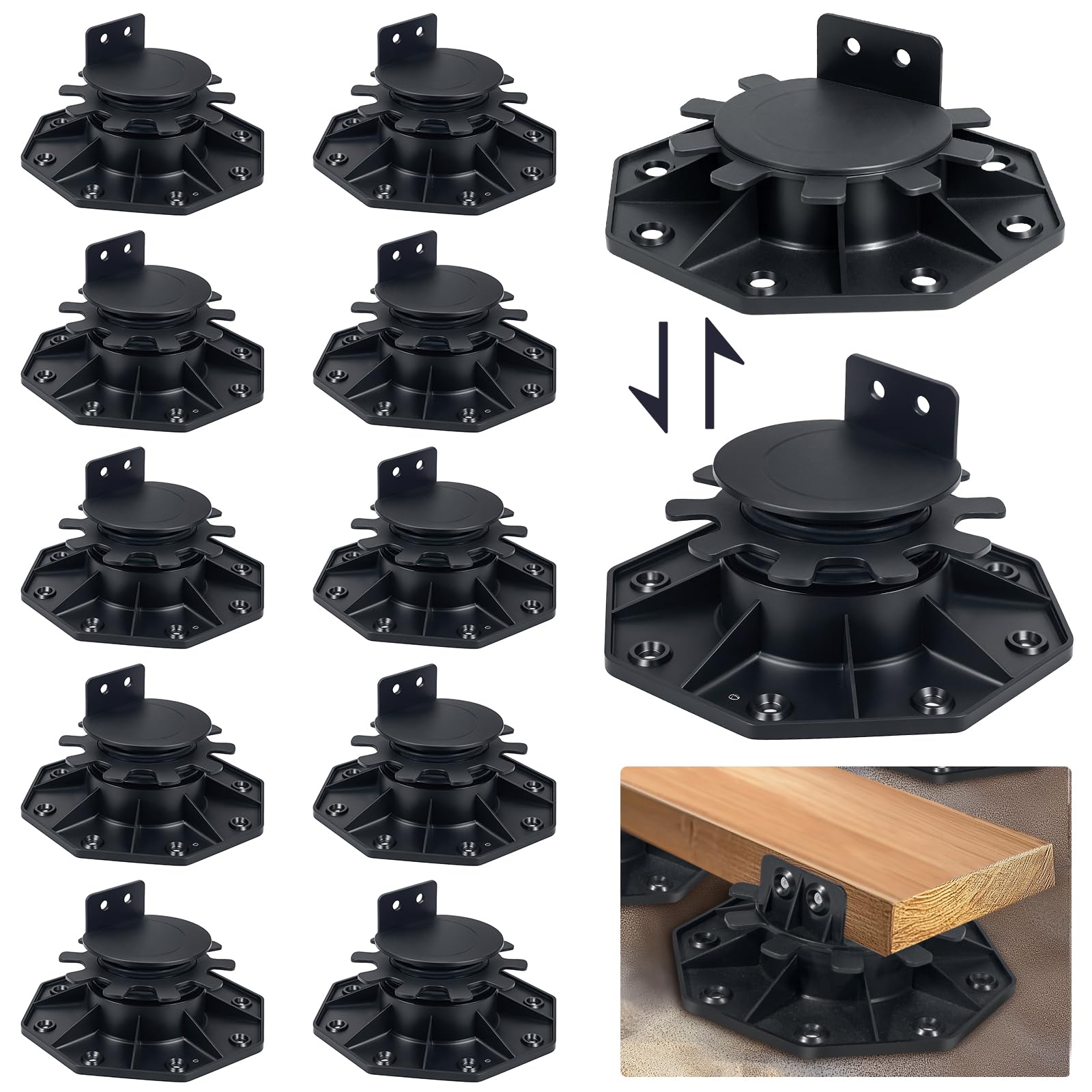 Amazon.com: 12Pcs Adjustable Decking & Flooring Support Pedestal, Deck ...