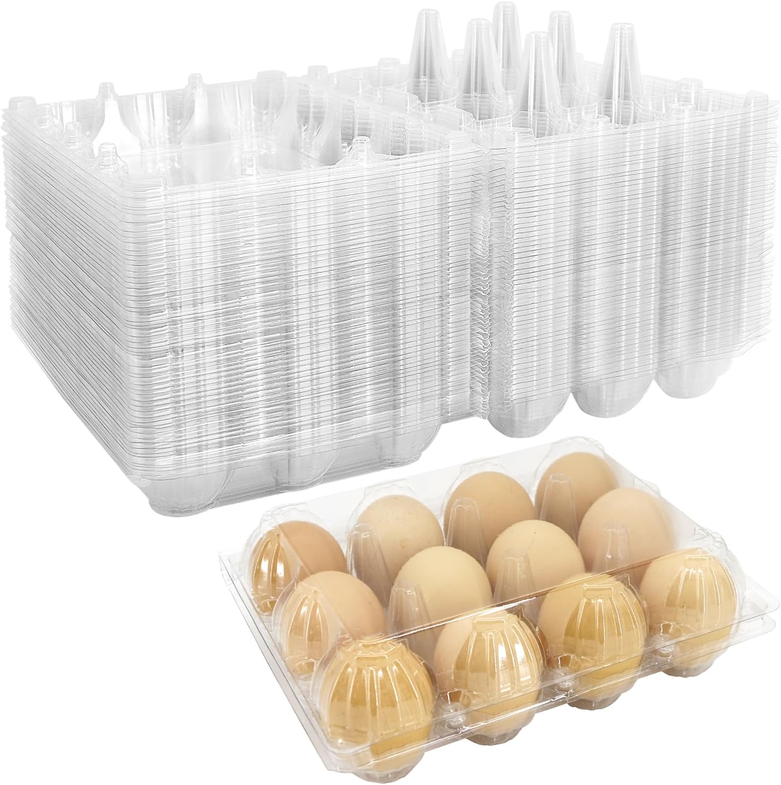 Amazon.com: Yicercol Farm Fresh Plastic Egg Cartons - 50 Pieces Tray ...