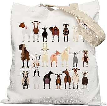 Amazon.com: Lacosu Goat Tote Bags - Canvas Tote Bags for Women, Funny ...
