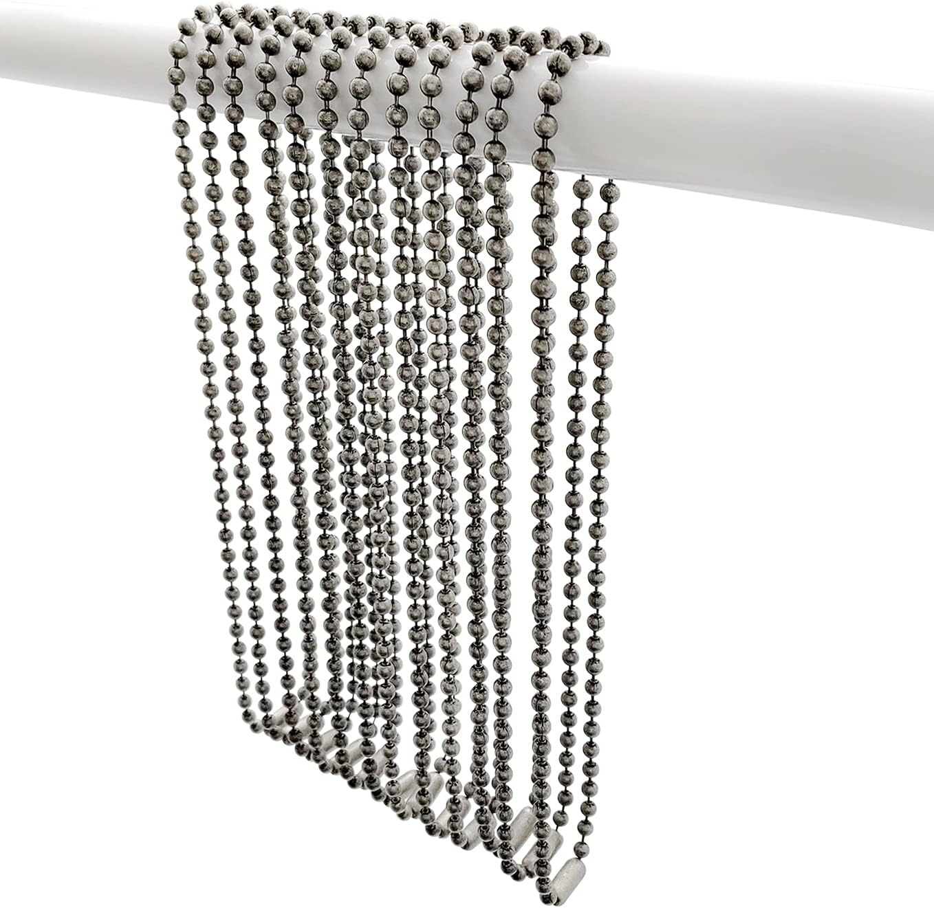 Amazon.com: Antique Nickel Shower Curtain Hooks, 27 Inch Ball Chain ...
