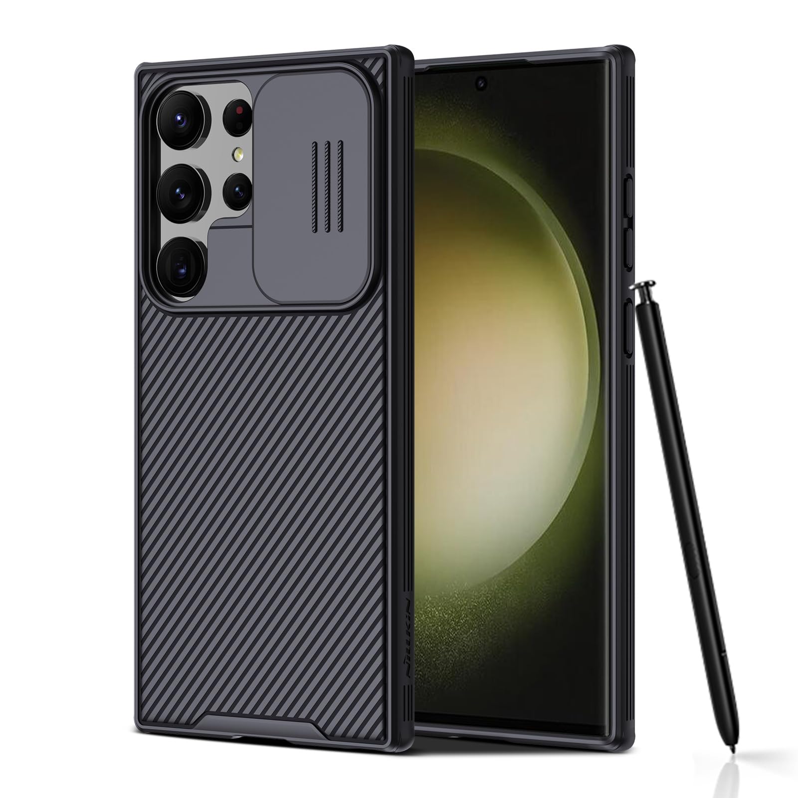 Nillkin Rubber Camshield Pro Case for Galaxy S23 Ultra 5G, [Camera ...