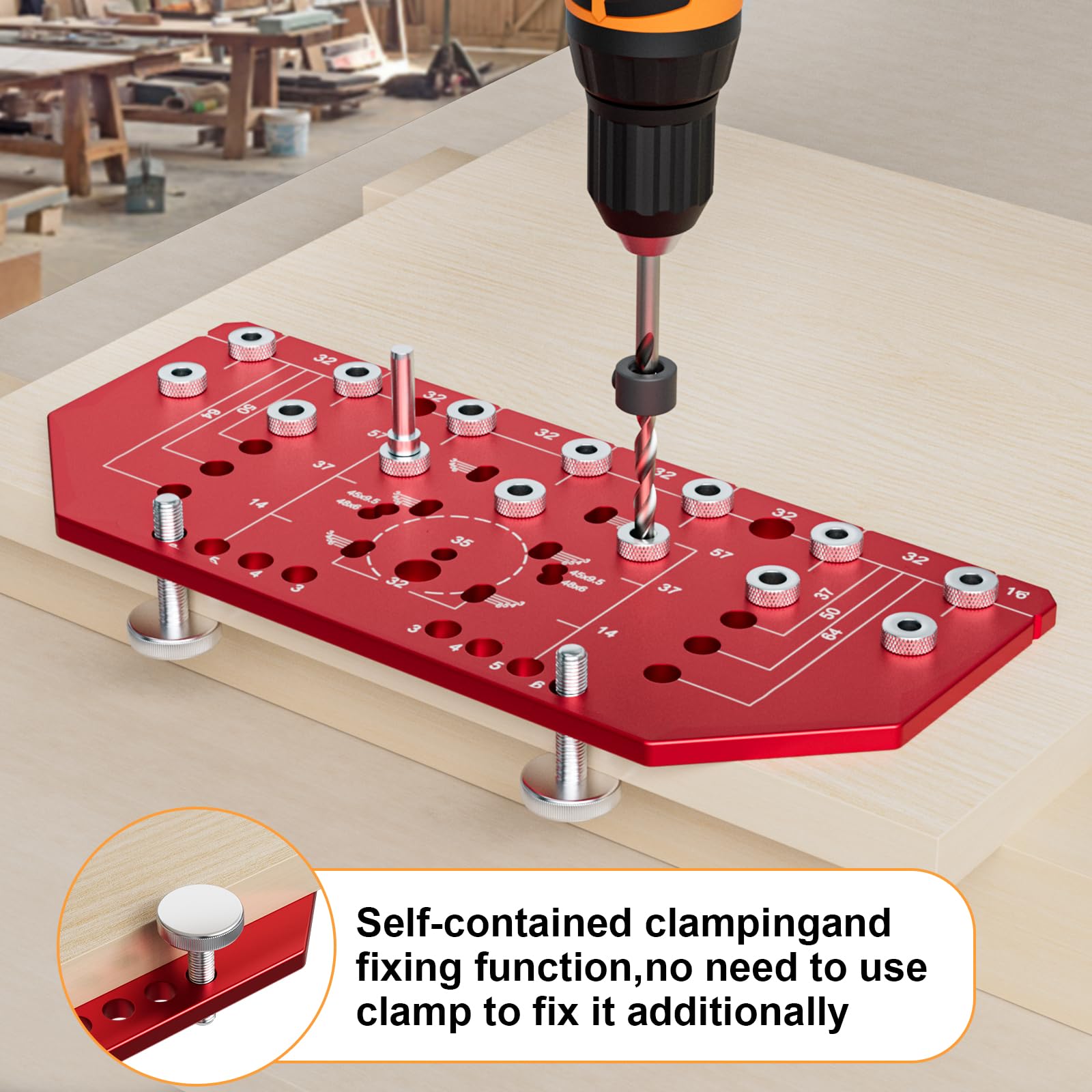 Snapklik.com : Kingson Shelf Pin Jig And Hinge Jig 2-in-1 Aluminum ...