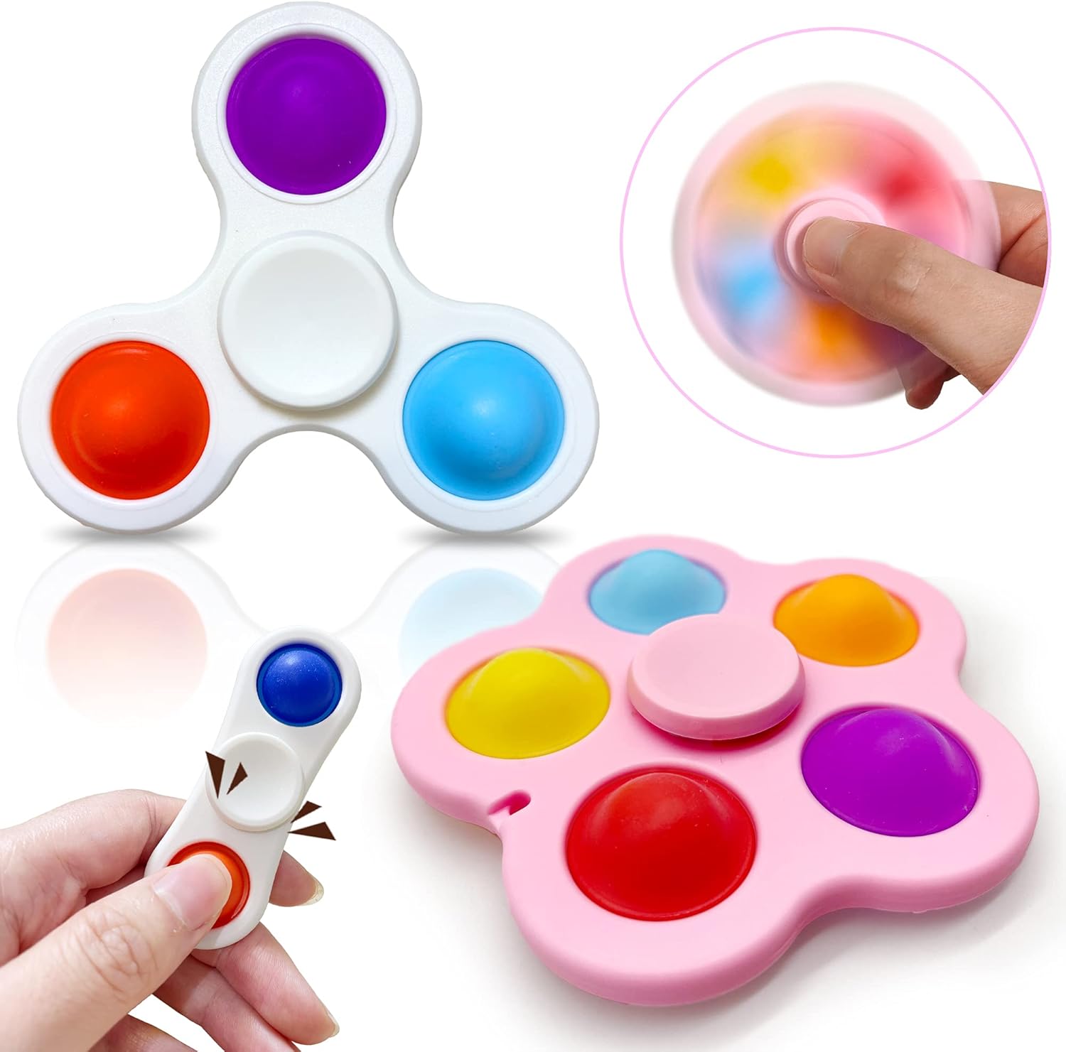 Yetech Fidget toy Push Bubble pop Fidget Pack, 3 Pack Fidget Dimple ...