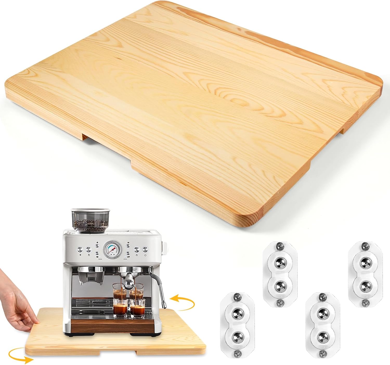 Amazon.com: 360° Appliance Sliding Tray for Coffee Maker, Bamboo ...