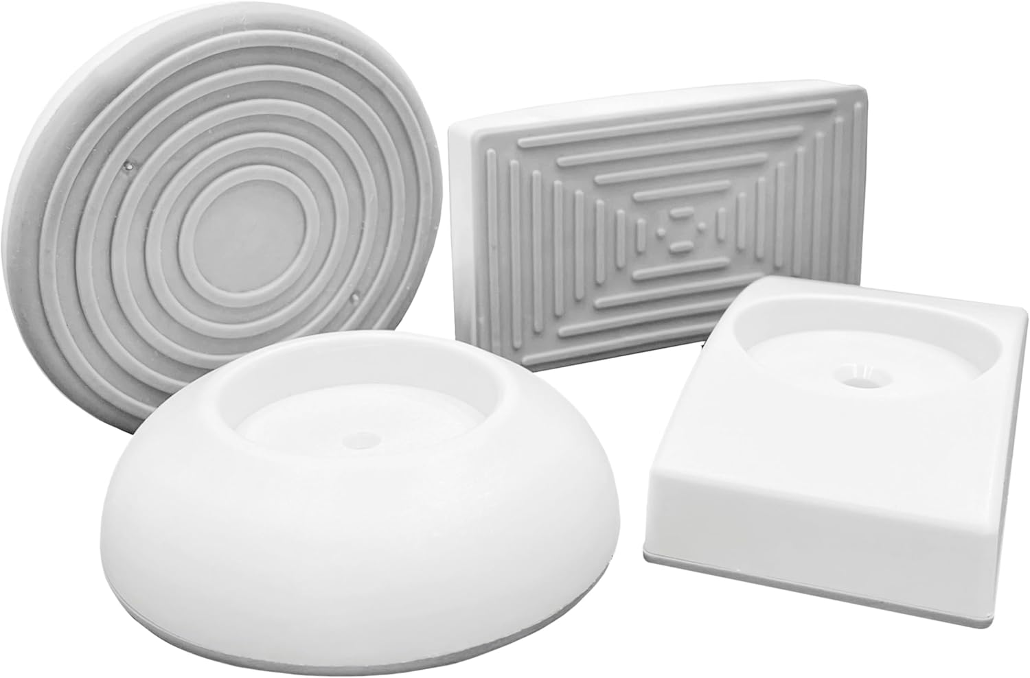 BOMI Elephant Feet Set of 4, 2 x Round & 2 x Square, White, Wall ...