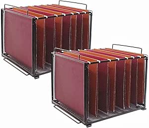 Amazon.com: SETTFRFE Stackable Hanging File Organizer,Metal Mesh File ...