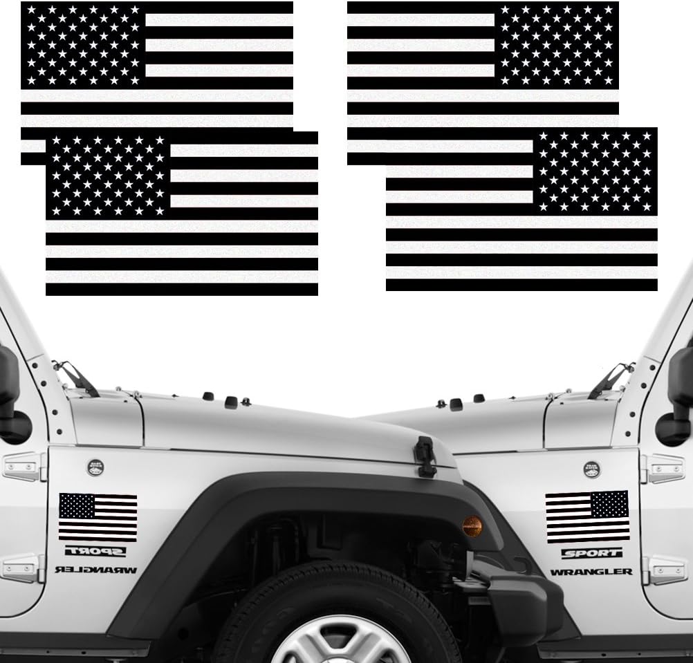 Amazon.com: Reflective Subdued American Flag Stickers 2 Pairs Bundle 3 ...