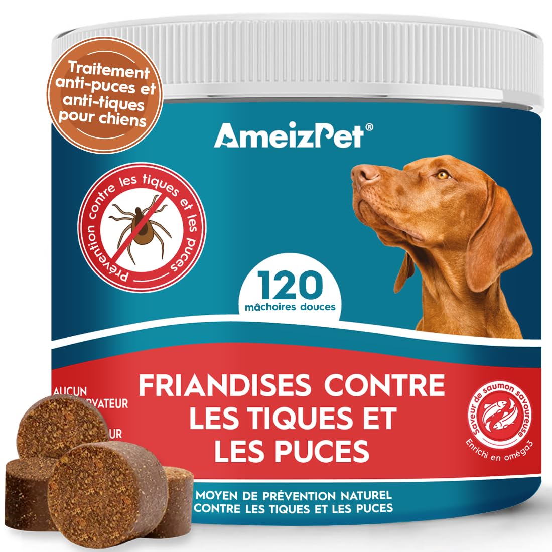 AmeizPet Cachet Chien Anti Puces Et Tiques Comprimés, Anti-Puces Chien ...