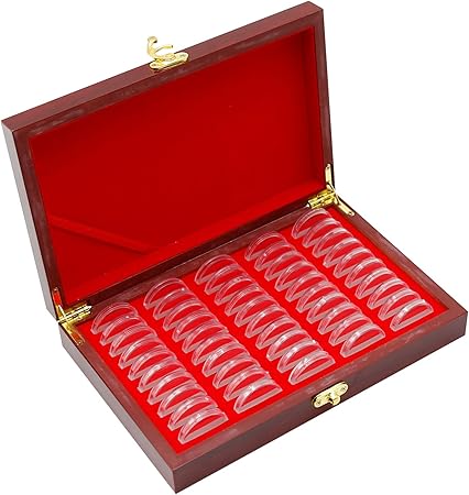 Amazon.com: Saihisday 50 Pcs 30mm Wooden Coin Holder Collection Box ...