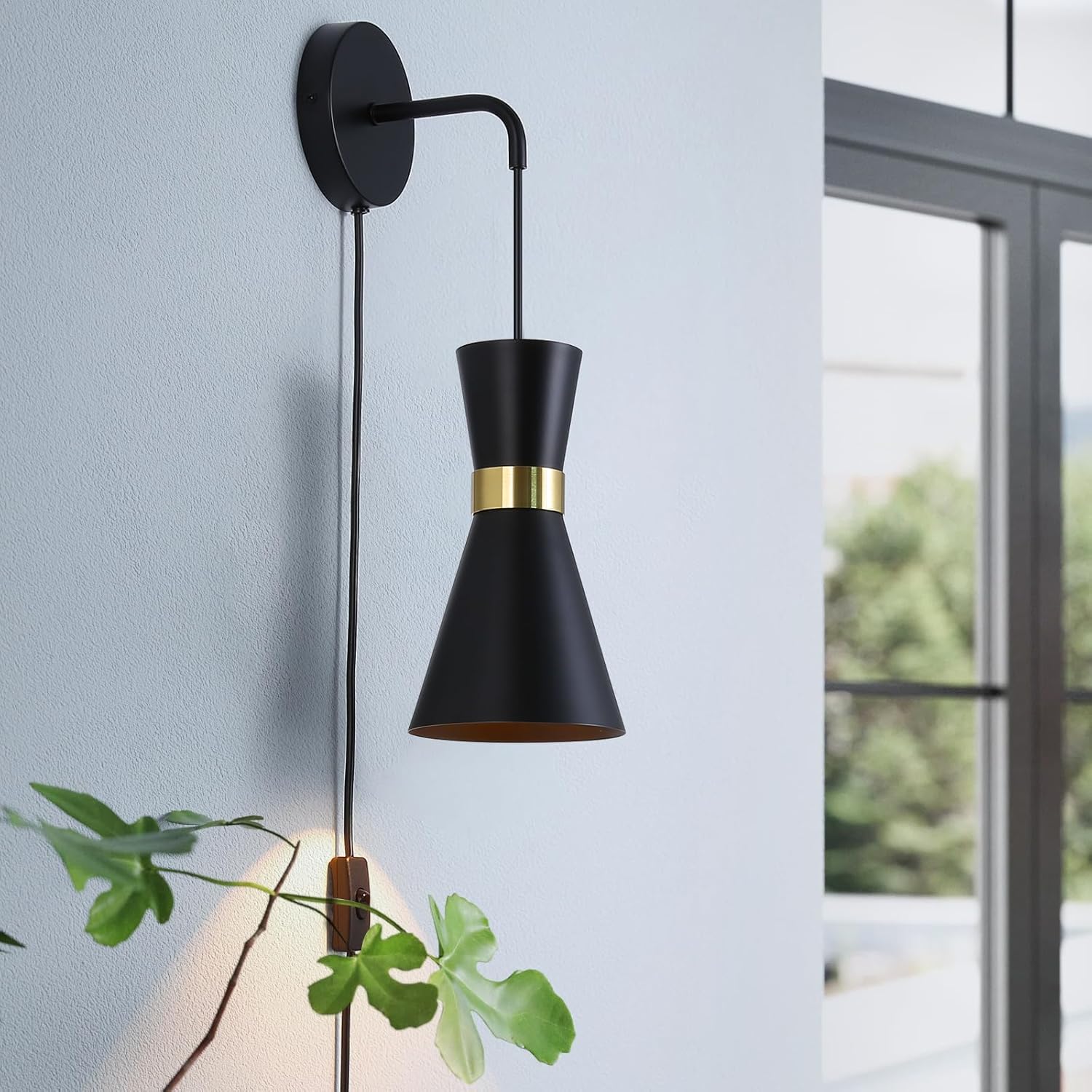 COSYLUX Plug in Wall Sconces Indoor, Modern Down-Light Wall lamp with ...