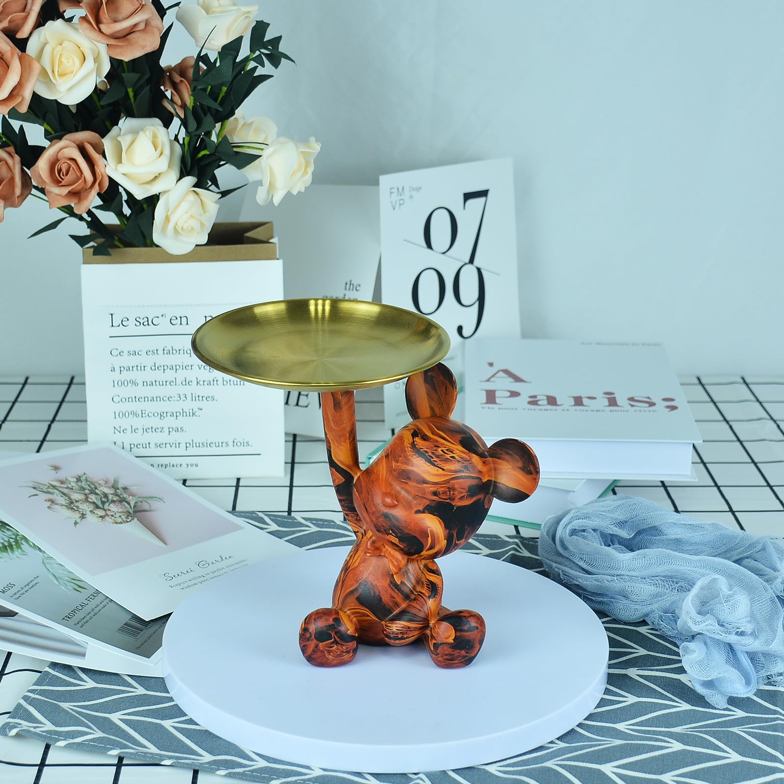 Snapklik.com : Coniuty Bear Holding Storage Tray, Decorative Bear ...