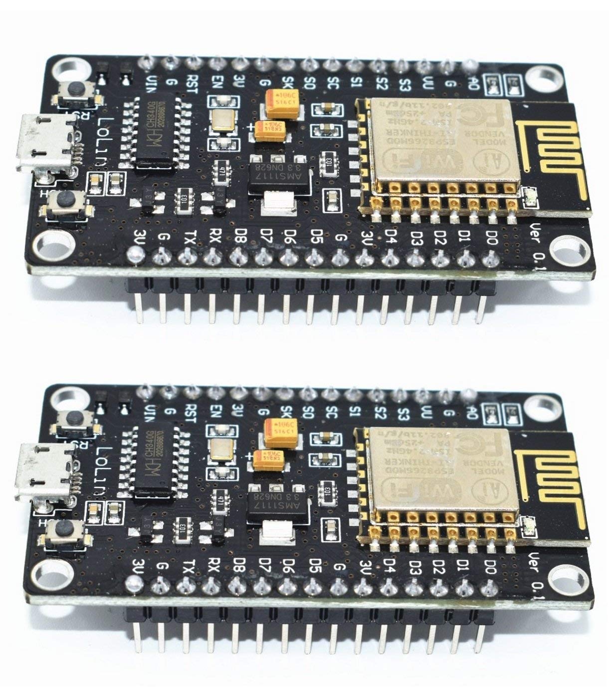 REES52 ESP8266 microcontroller NodeMCU Lua V3 WiFi with CH340G-(2 Pack) : Amazon.in: Industrial ...