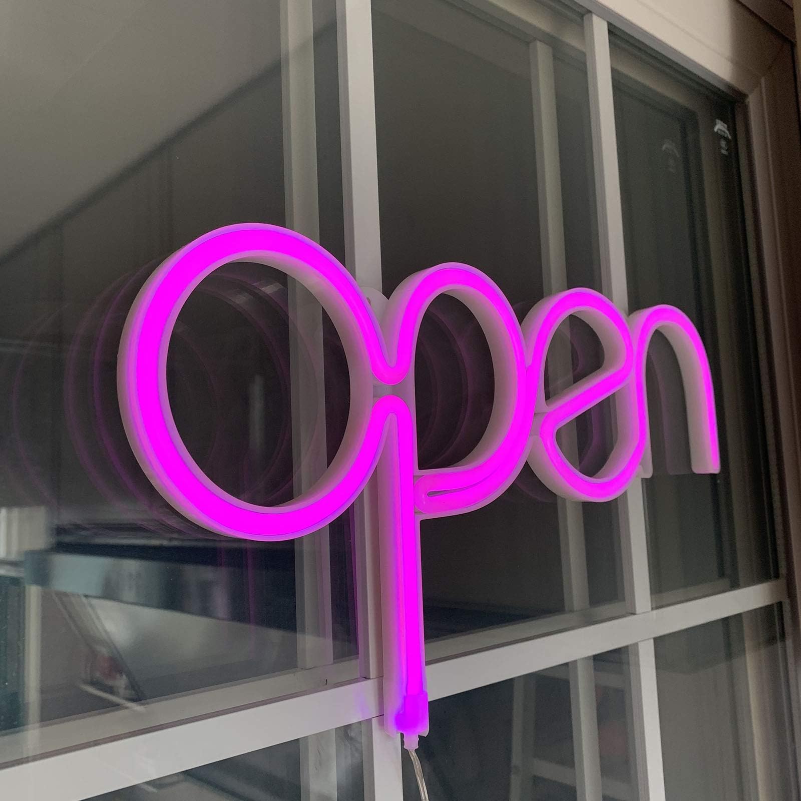 Amazon.com: LED Open Signs for Business Store Pink Open Neon Light Up ...