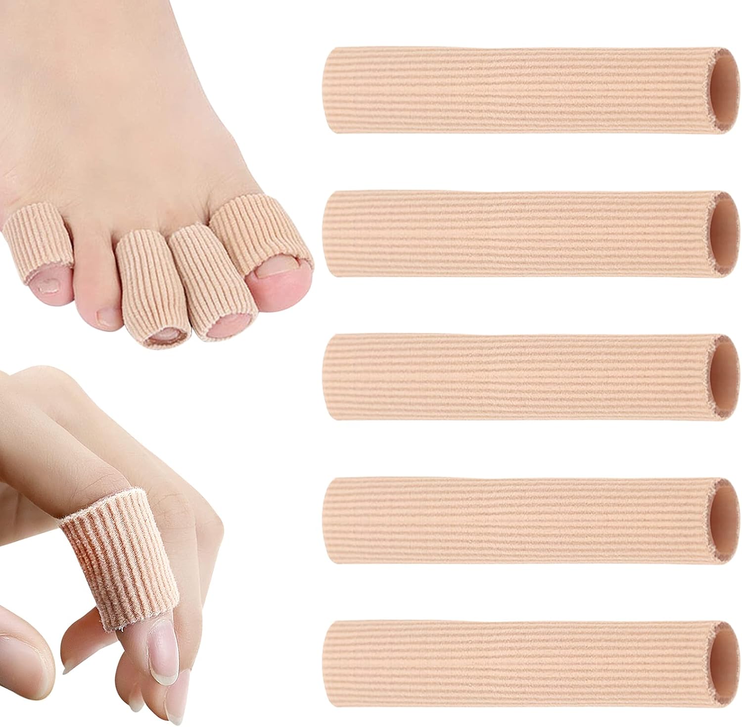 Obidodi 5pcs Cuttable Toe Cushions Tube, Toe Tubes Sleeves Made of ...