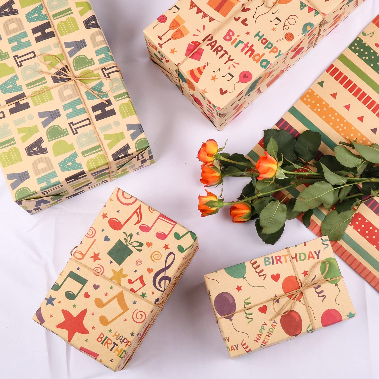 Snapklik.com : Benherofun Birthday Wrapping Paper - Gift Wrapping Paper ...